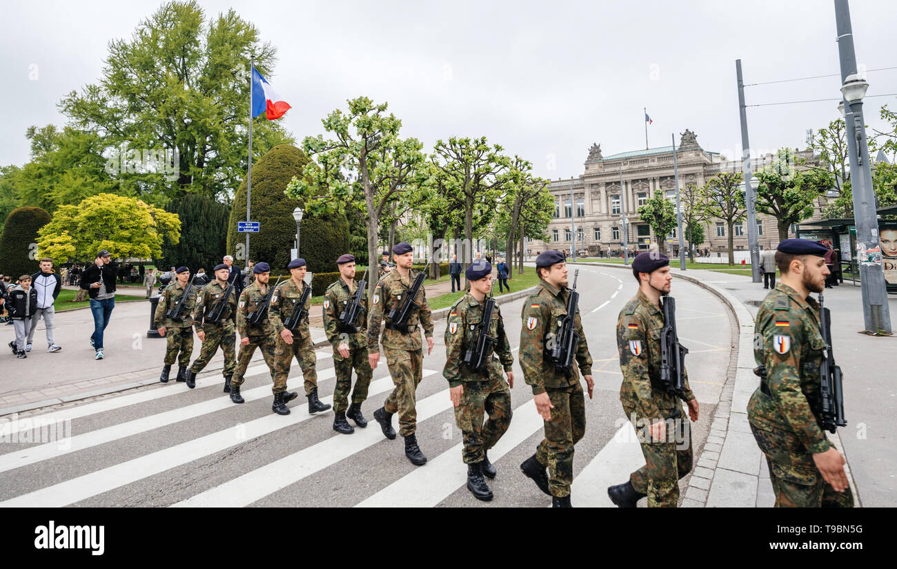 STRASBOURG, FRANCE - MAY 8, 2017: Group of German soldiers in ...