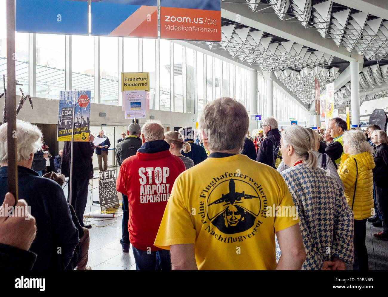 Frankfurt, Germany - Apr 29, 2019: Large crowd of German people, locals ...