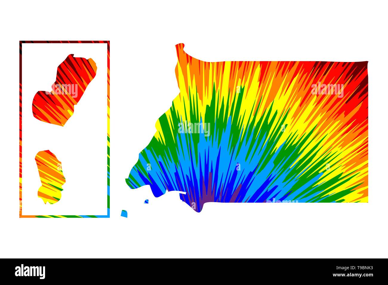 Equatorial Guinea - map is designed rainbow abstract colorful pattern ...