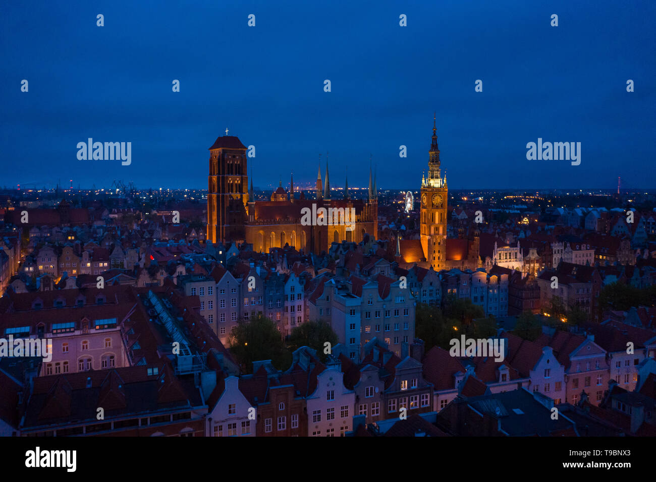 Aerial gdansk old town skyline hi-res stock photography and images - Alamy
