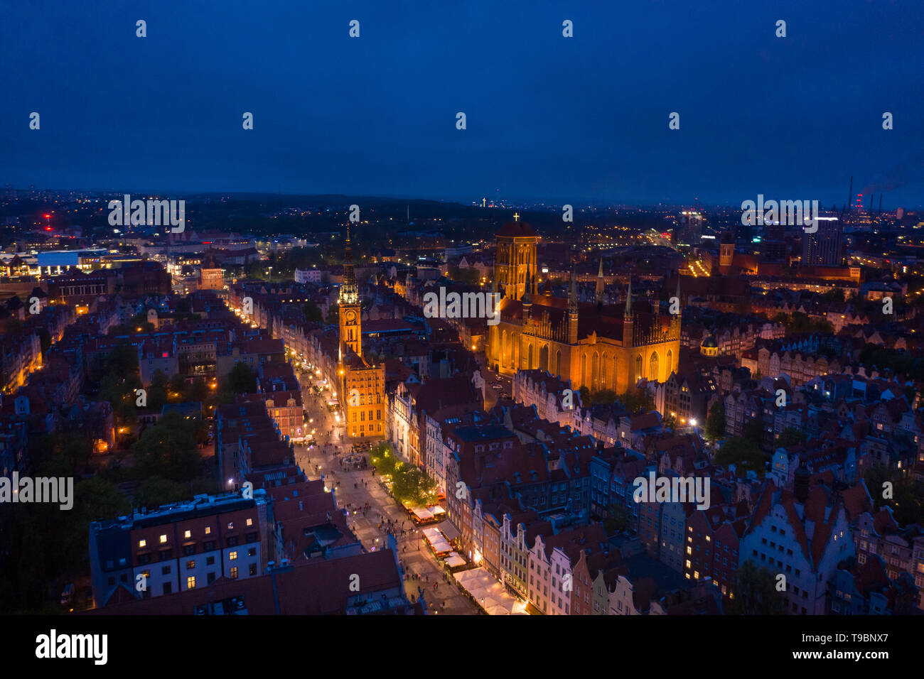 Aerial gdansk old town skyline hi-res stock photography and images - Alamy