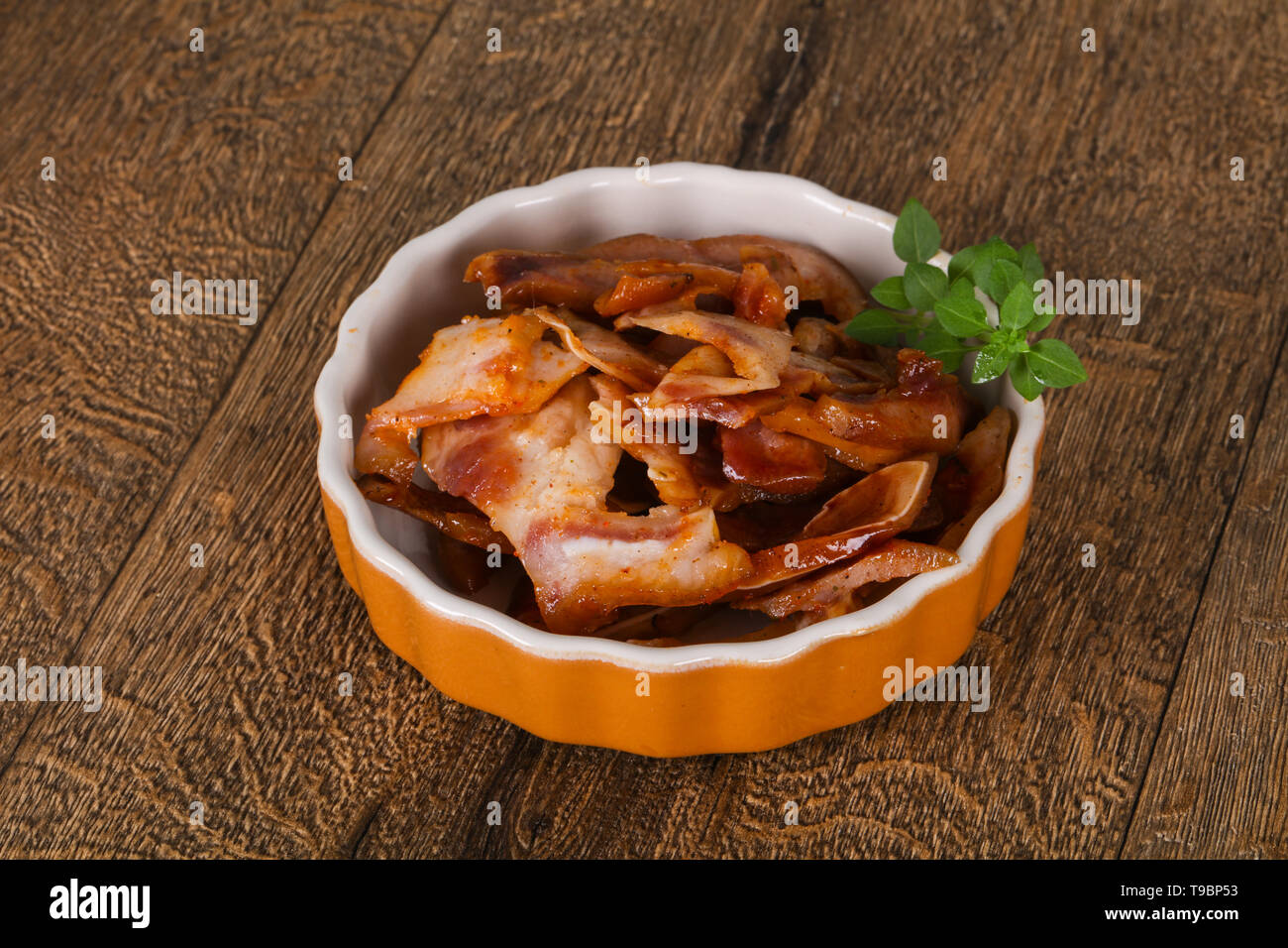 Pork ear snack in the bowl Stock Photo - Alamy