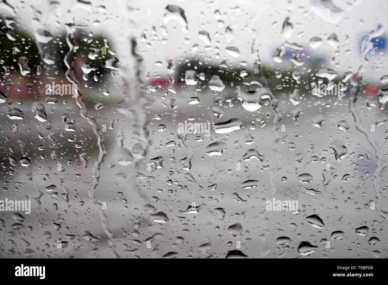 Rain Water on the window Glass Stock Photo - Alamy