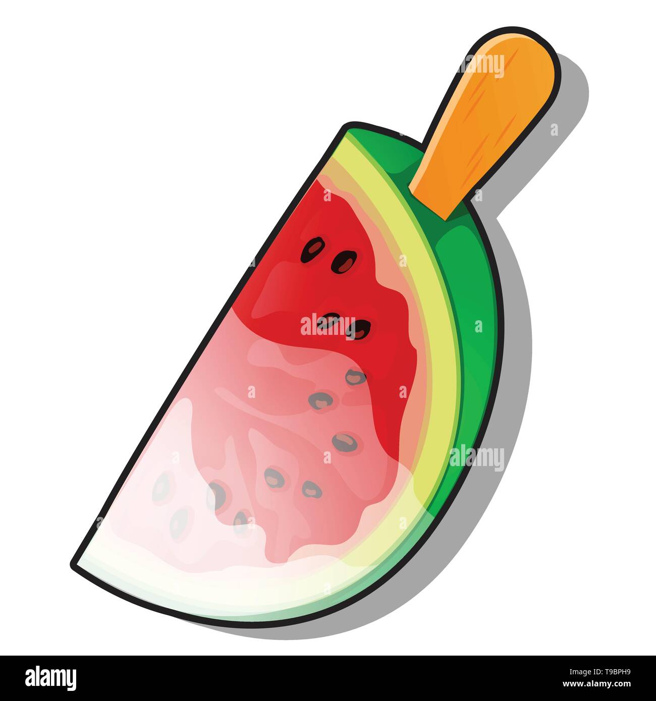 Frozen fruit watermelon juice on a stick or popsicle isolated on white ...