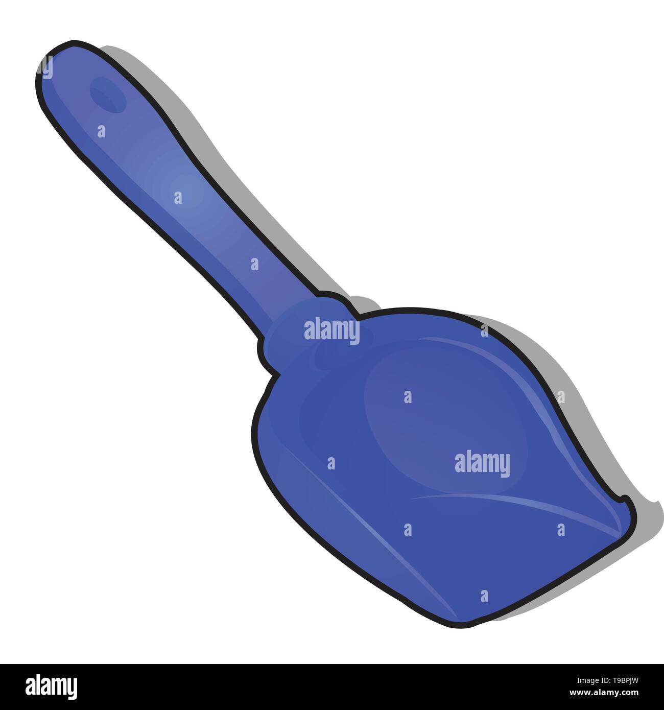 Children plastic blue shovel for snow isolated on white background ...