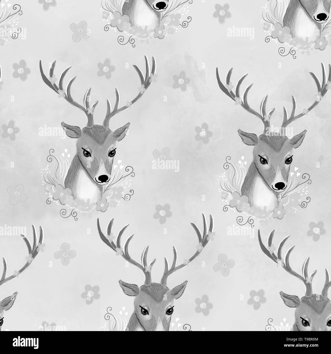 Seamless pattern tropical bird Black and White Stock Photos & Images ...