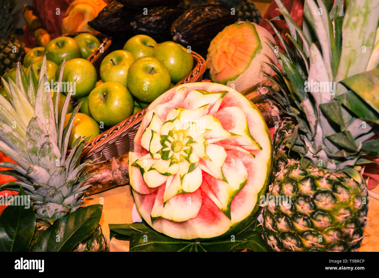perfect fruit carving Stock Photo - Alamy