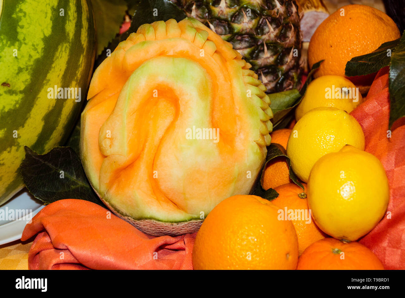perfect fruit carving Stock Photo - Alamy
