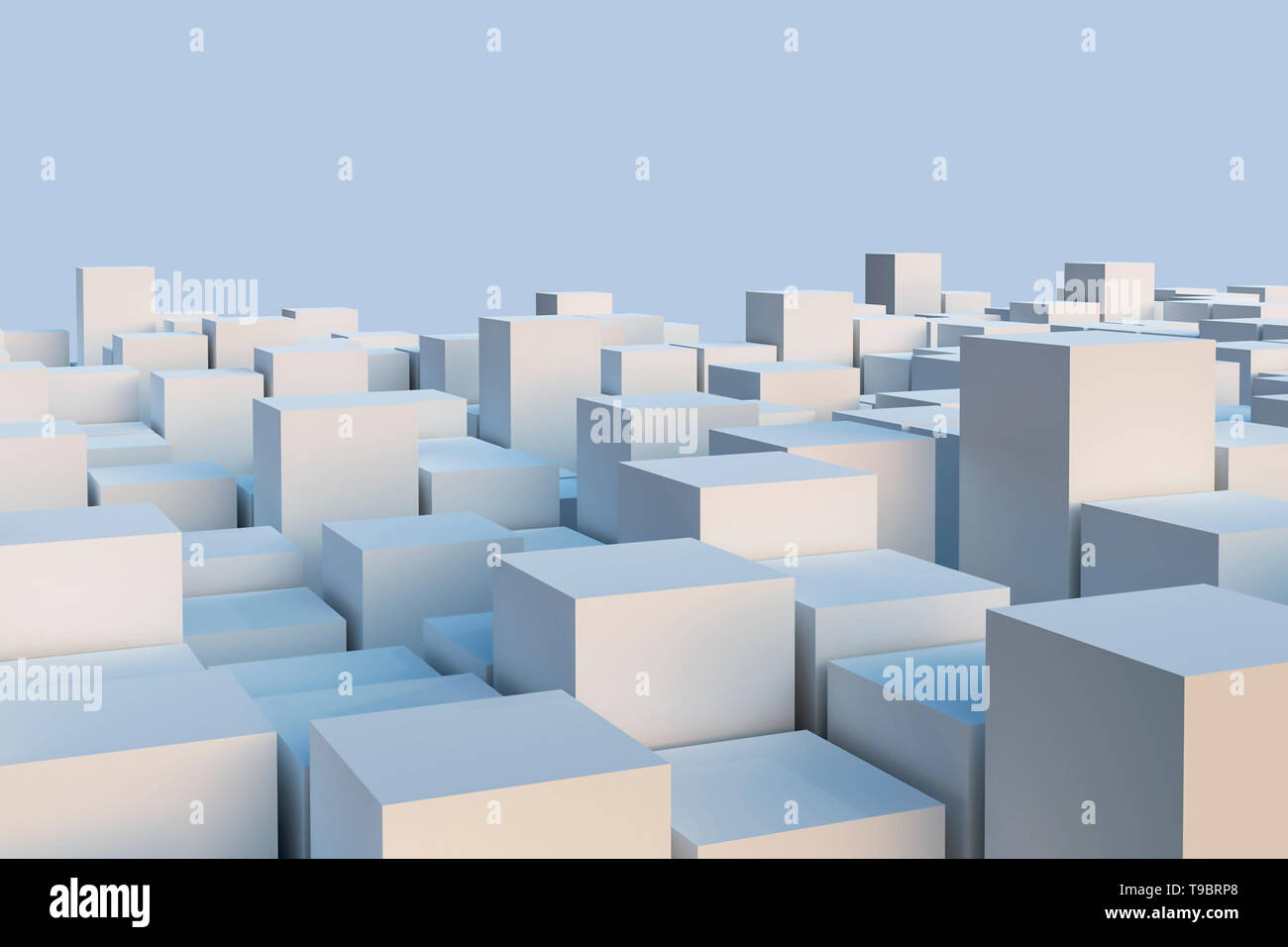 Abstract white cuboids or cubes illustration. Geometry or architecture ...