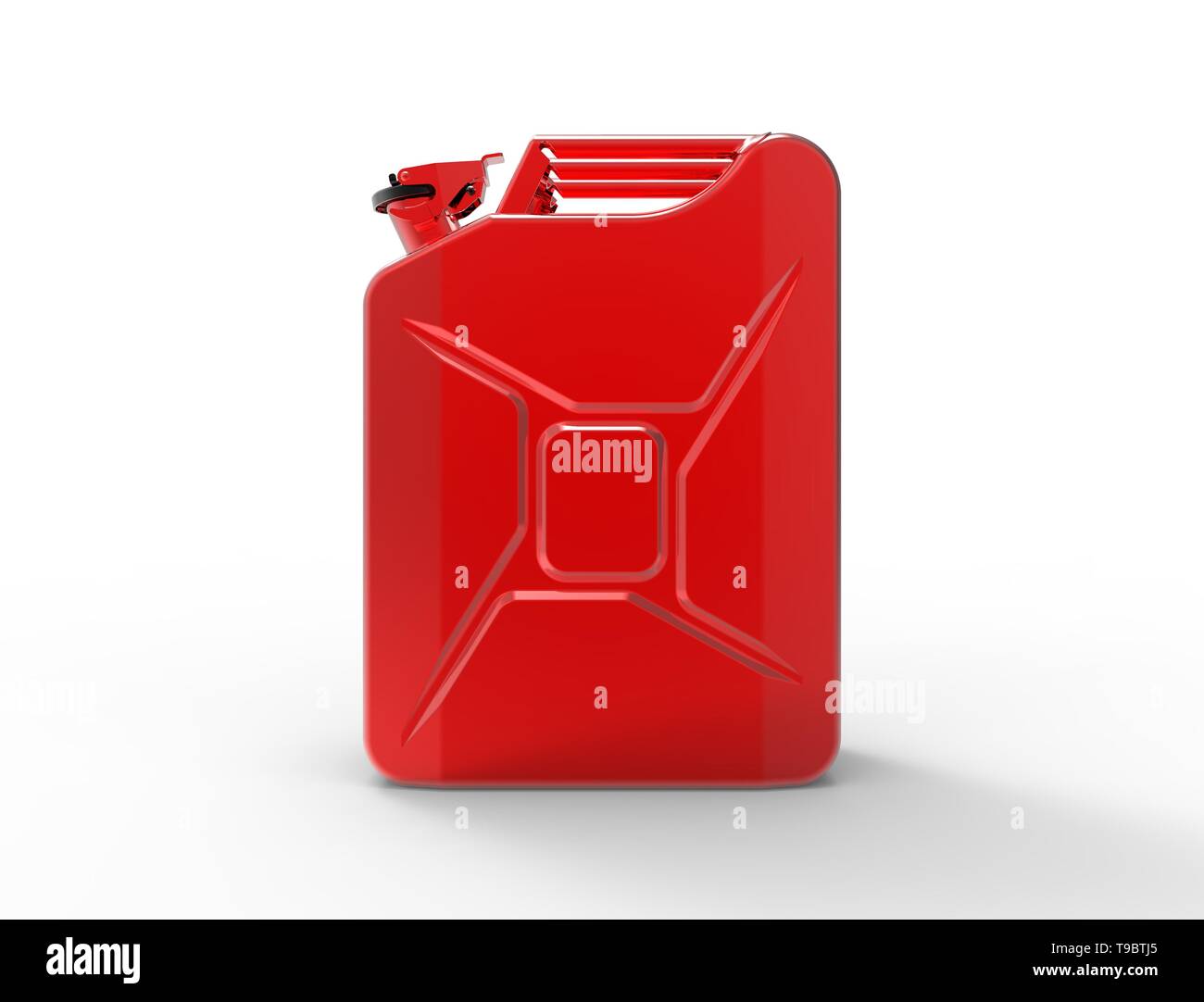 3D rendering of a red jerry can isolated Stock Photo - Alamy