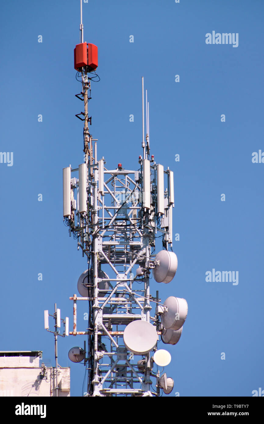 Telecommunication network repeaters, base transceiver station. Tower wireless communication ...