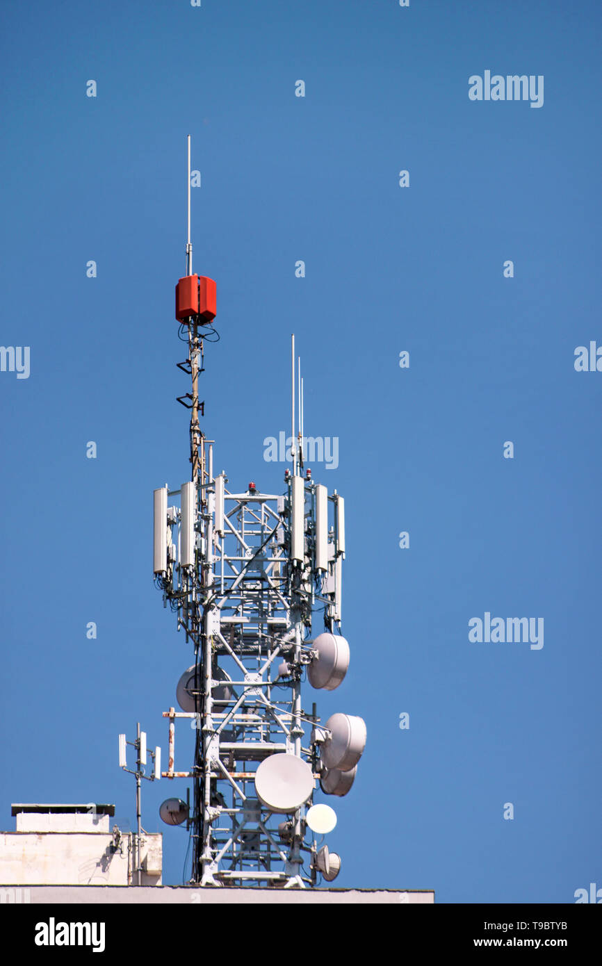 Telecommunication network repeaters, base transceiver station. Tower ...