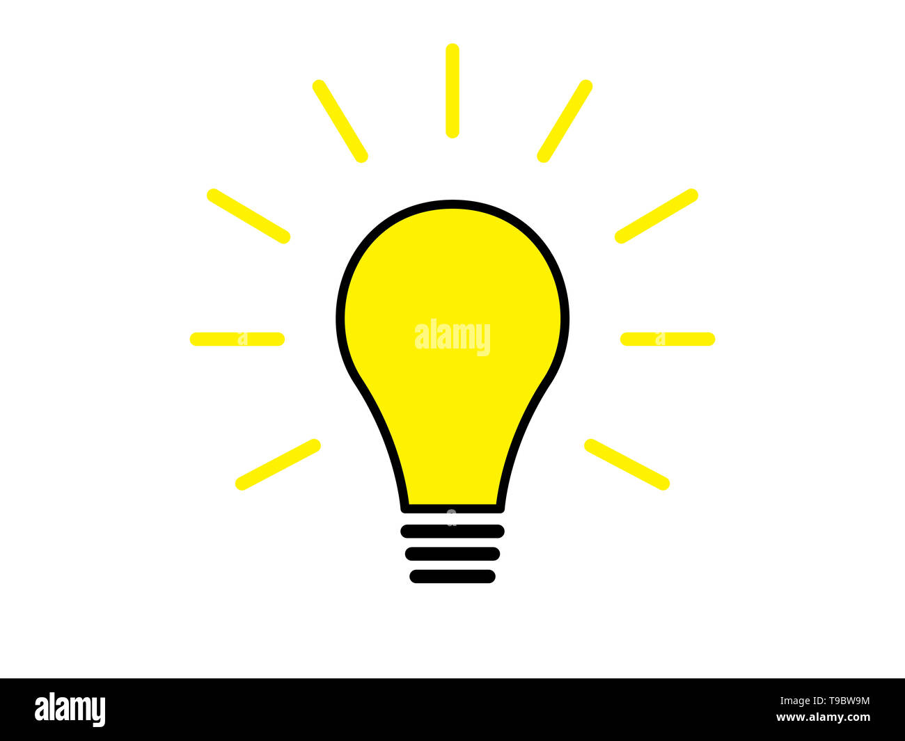 Light bulb shining illustration isolated on white background Stock ...