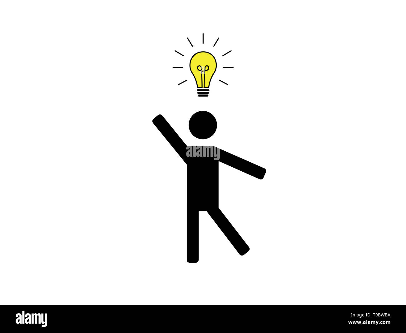 Person with idea illustration isolated on white background Stock Photo ...