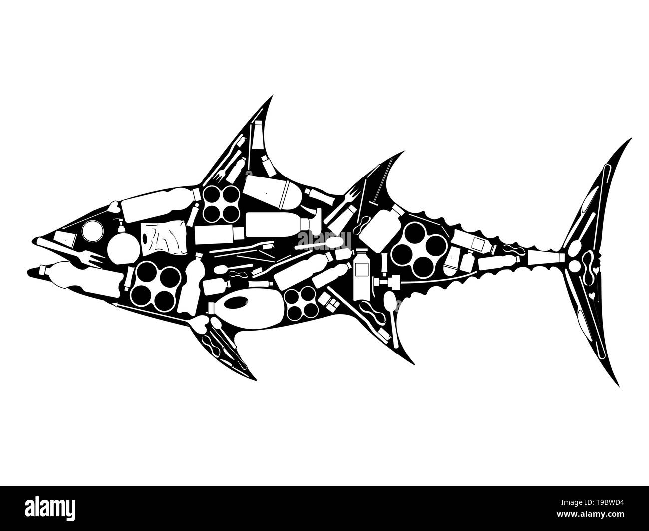 Fish plastic garbage Cut Out Stock Images & Pictures - Alamy