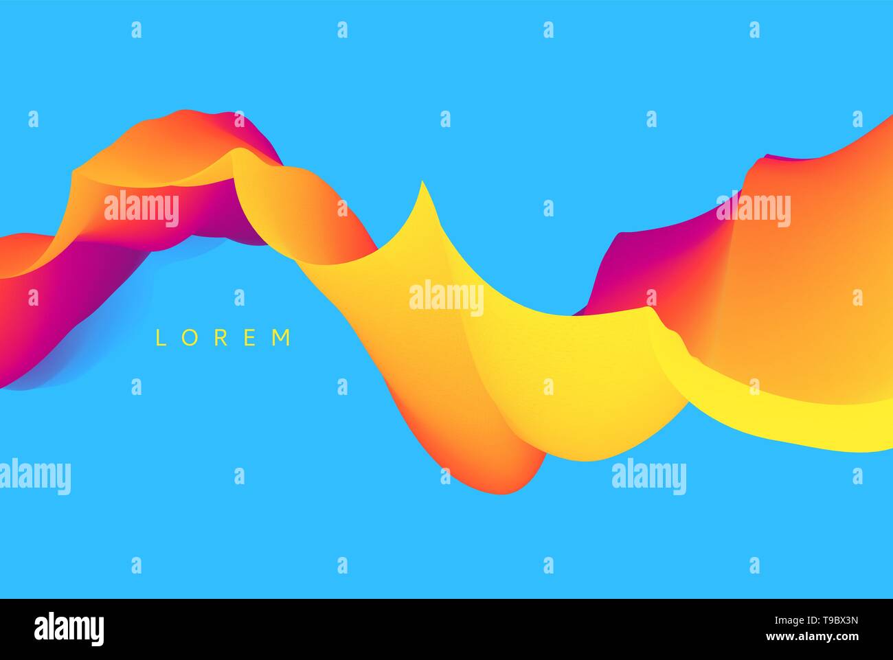 3D wavy background with dynamic effect. Abstract vector illustration ...