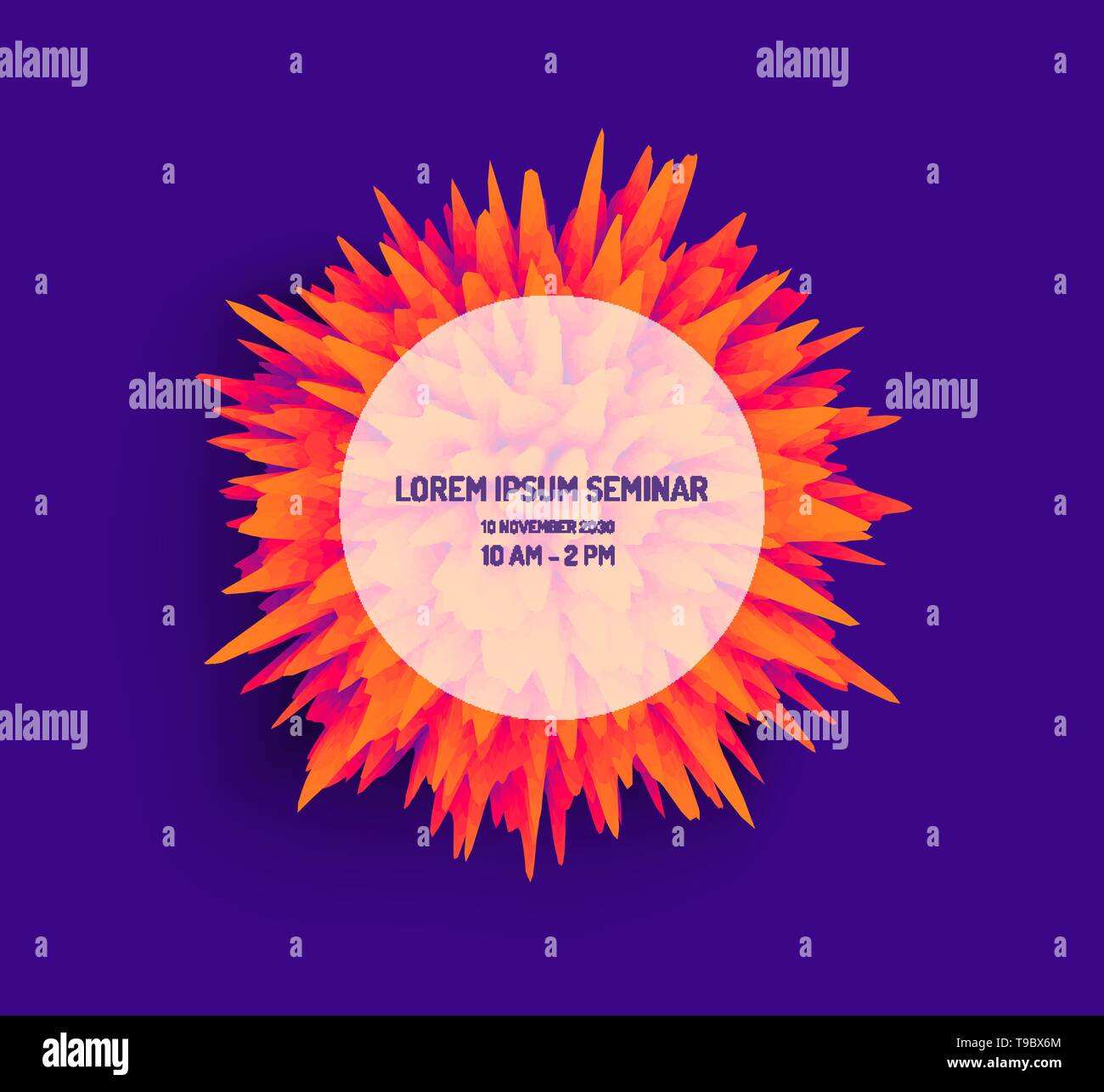 Prickly ball for design project. Background with exploding rays ...