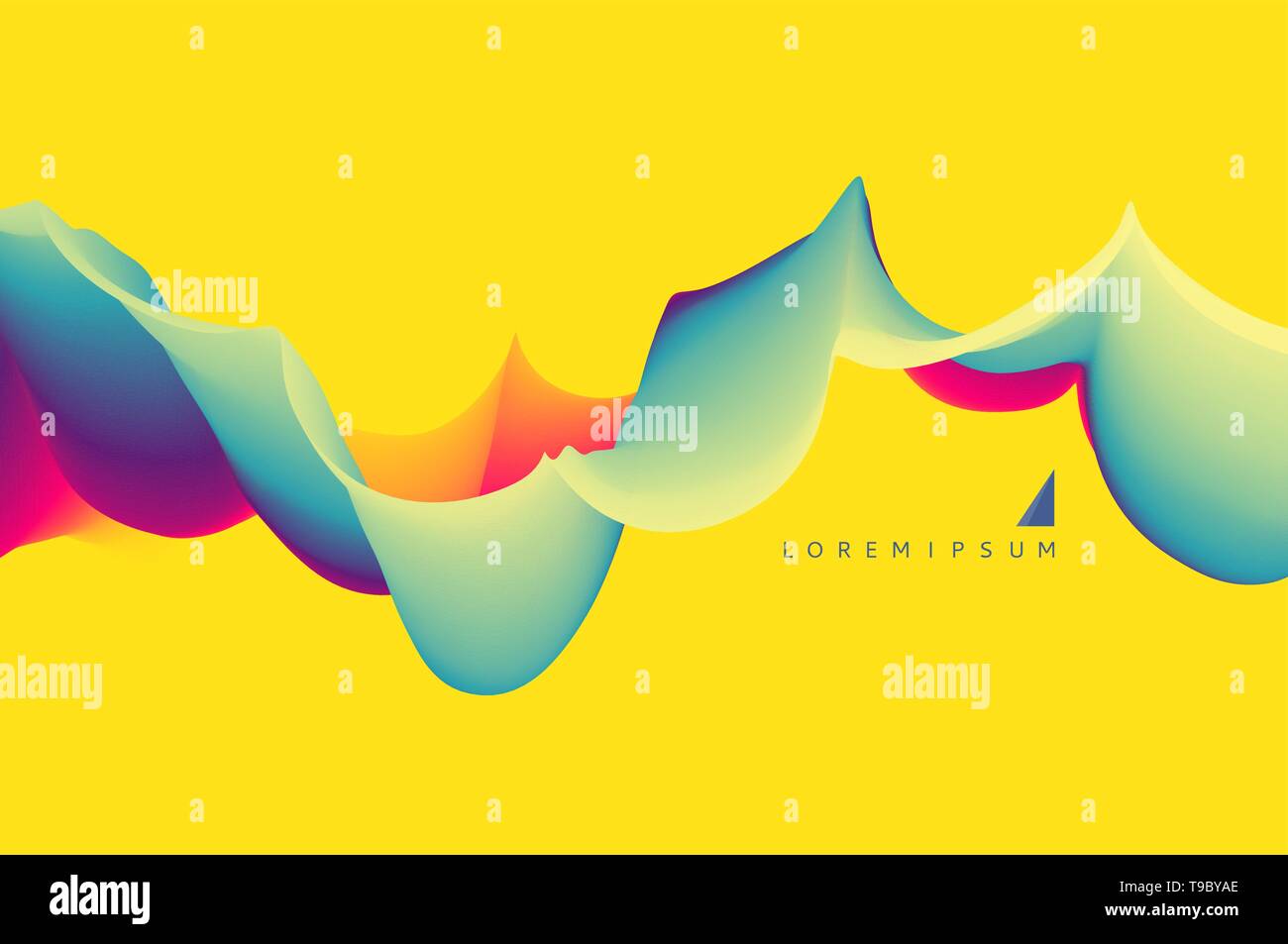 3D wavy background with dynamic effect. Abstract vector illustration ...