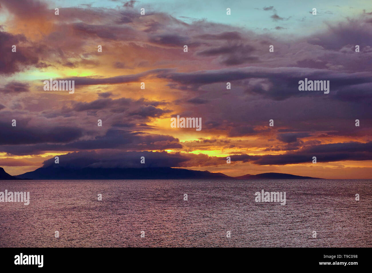 Sunset, Storm Clouds, Rum, Inner Hebrides, Scotland Stock Photo - Alamy