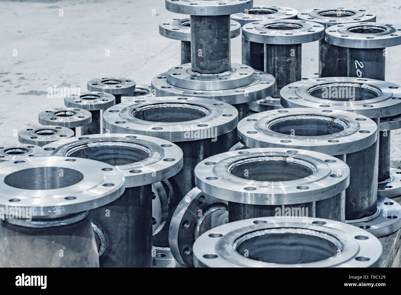 Metal parts of the pump inside of the plant Stock Photo - Alamy