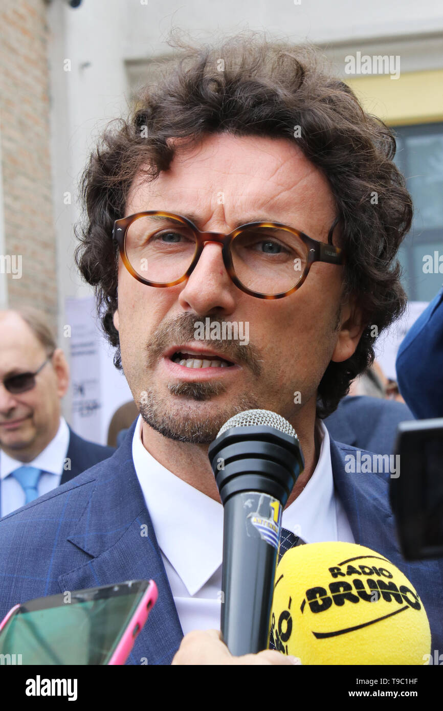 MODENA, ITALIA, May 17 2019 - Danilo Toninelli, italian minister, visit ...