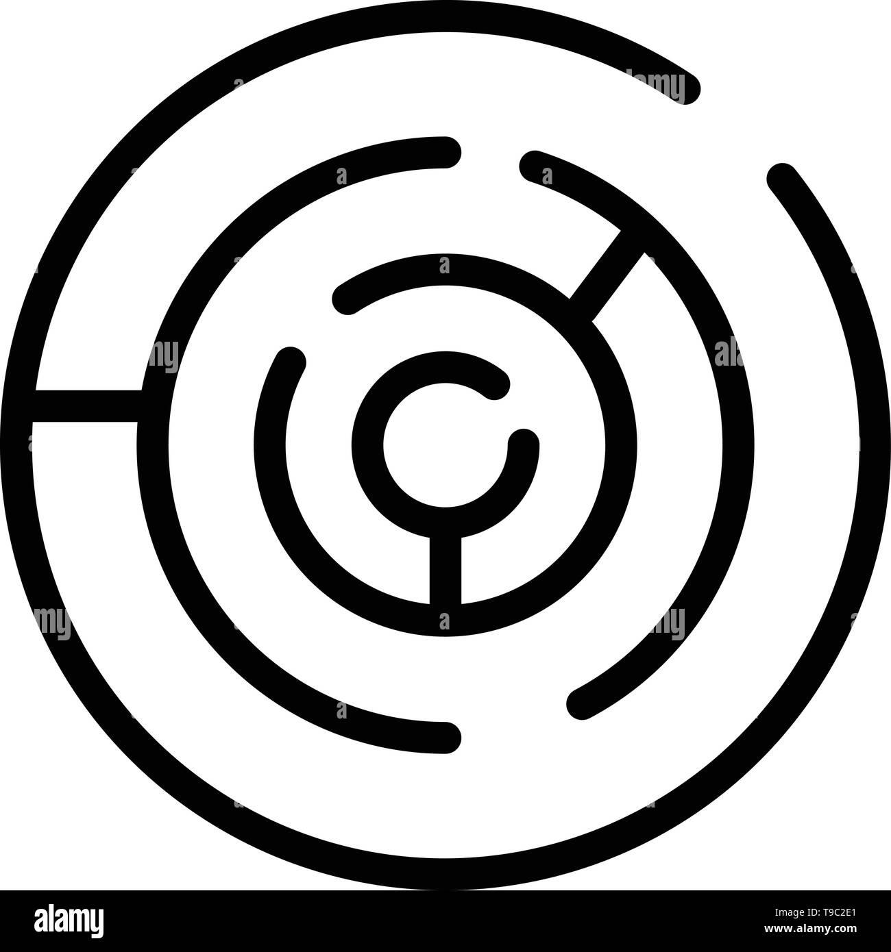 Circle, Circle Maze, Labyrinth, Maze Flat Color Icon. Vector icon ... Circle, Circle Maze, Labyrinth, Maze Flat Color Icon. Vector icon ...