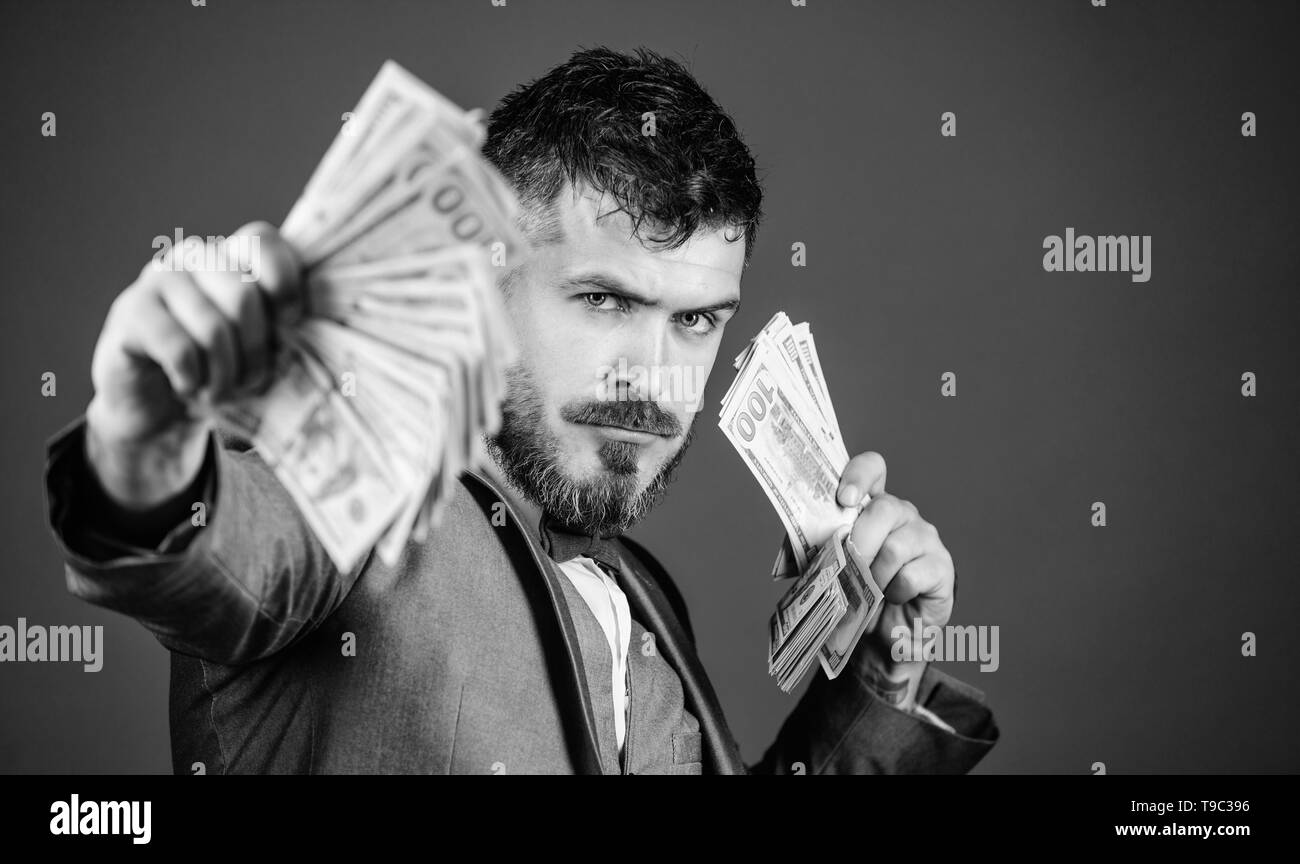 Hand holding usd cash Black and White Stock Photos & Images - Alamy