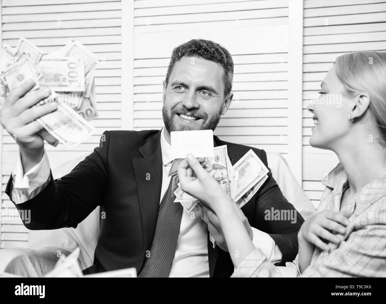 Bank manager client Black and White Stock Photos & Images - Alamy