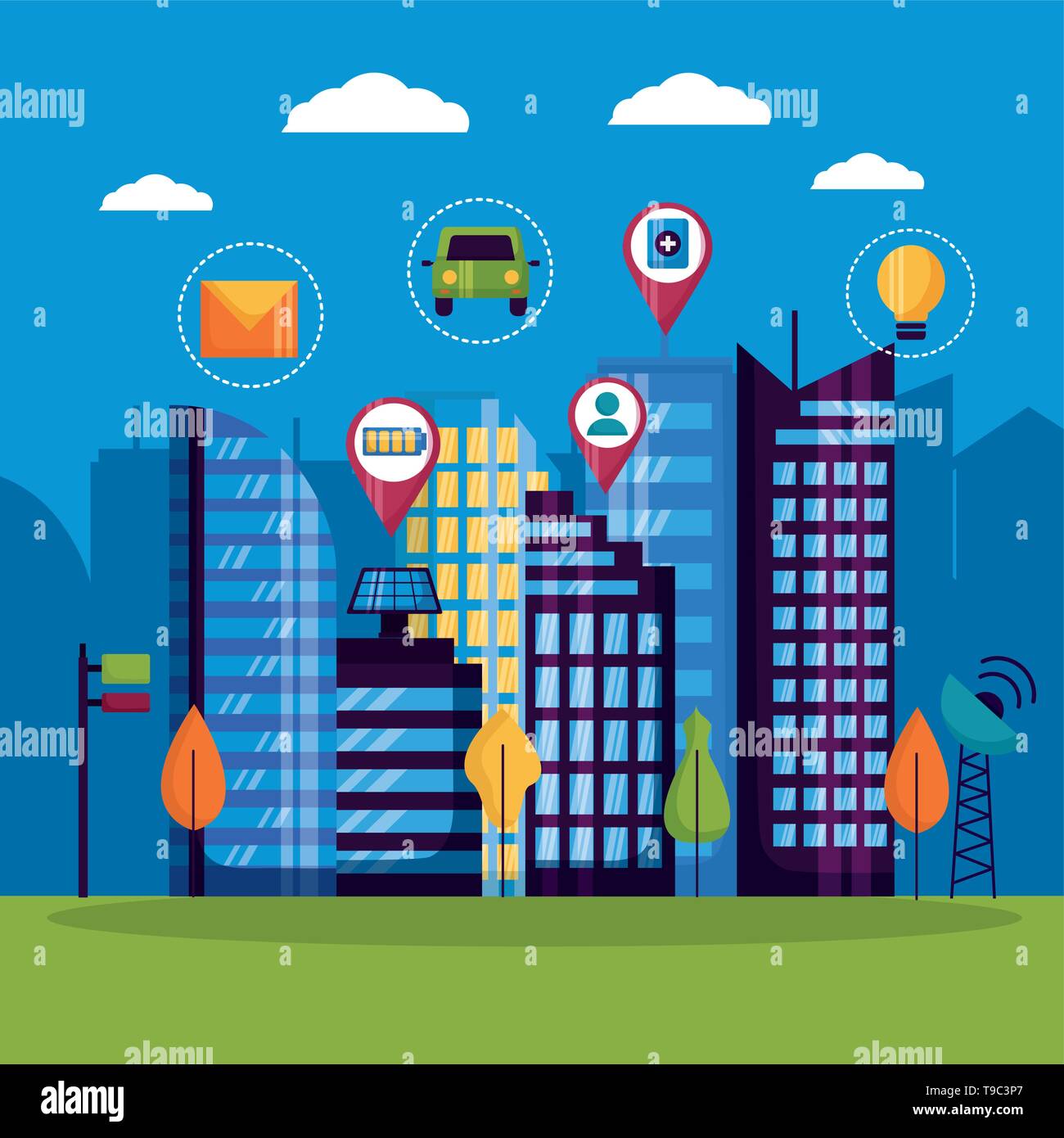smart city design Stock Vector Image & Art - Alamy
