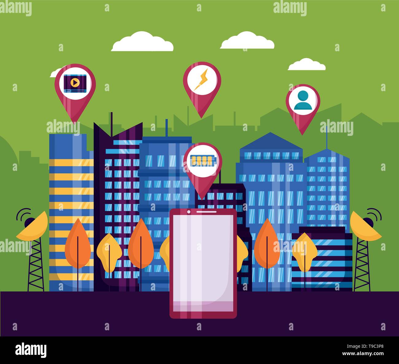smart city design Stock Vector Image & Art - Alamy