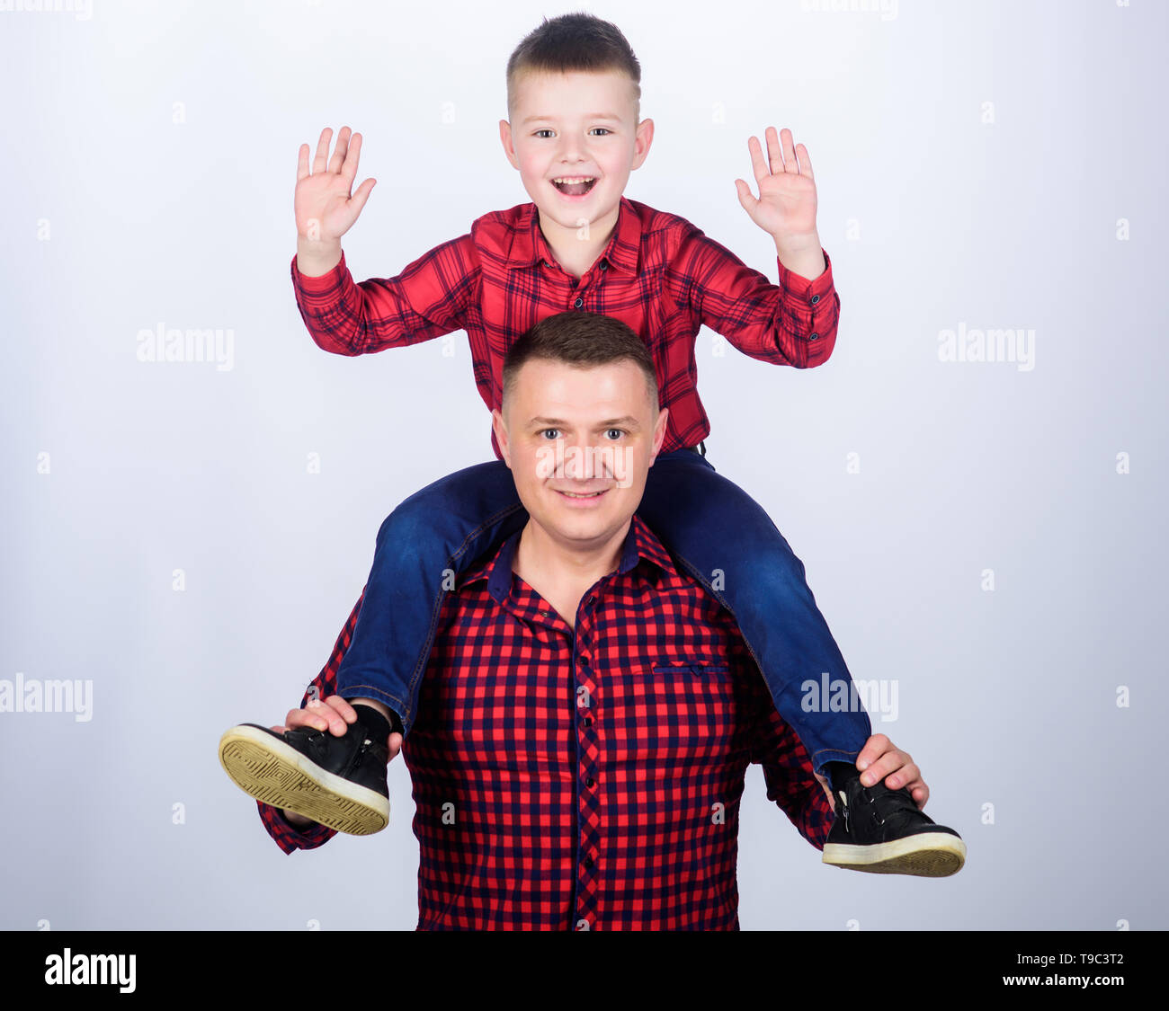 Best friends forever. Happiness being father of boy. Dad and adorable ...