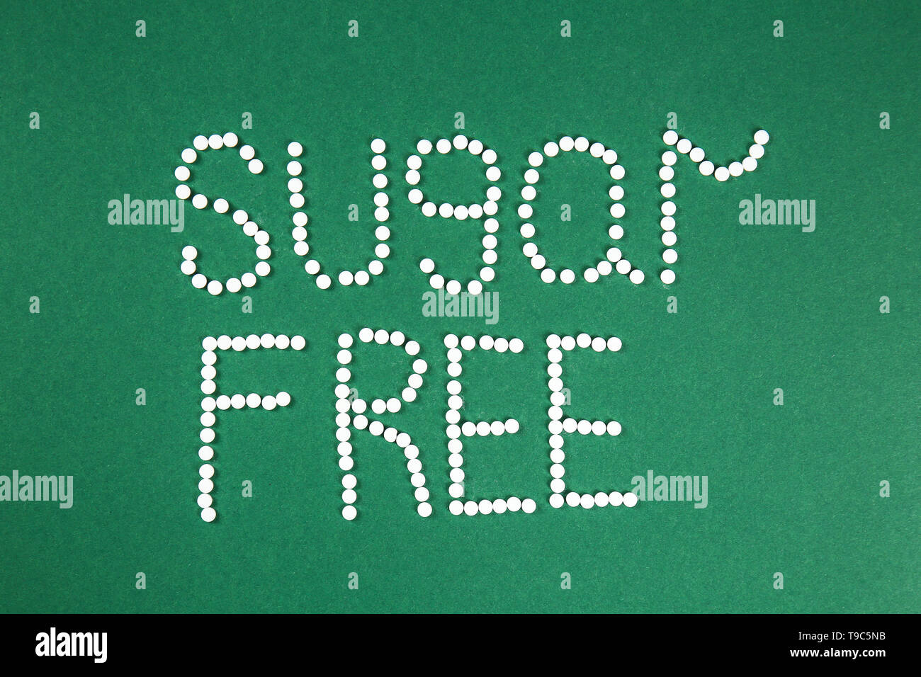 Text SUGAR FREE made of sweetener tablets on color background Stock ...