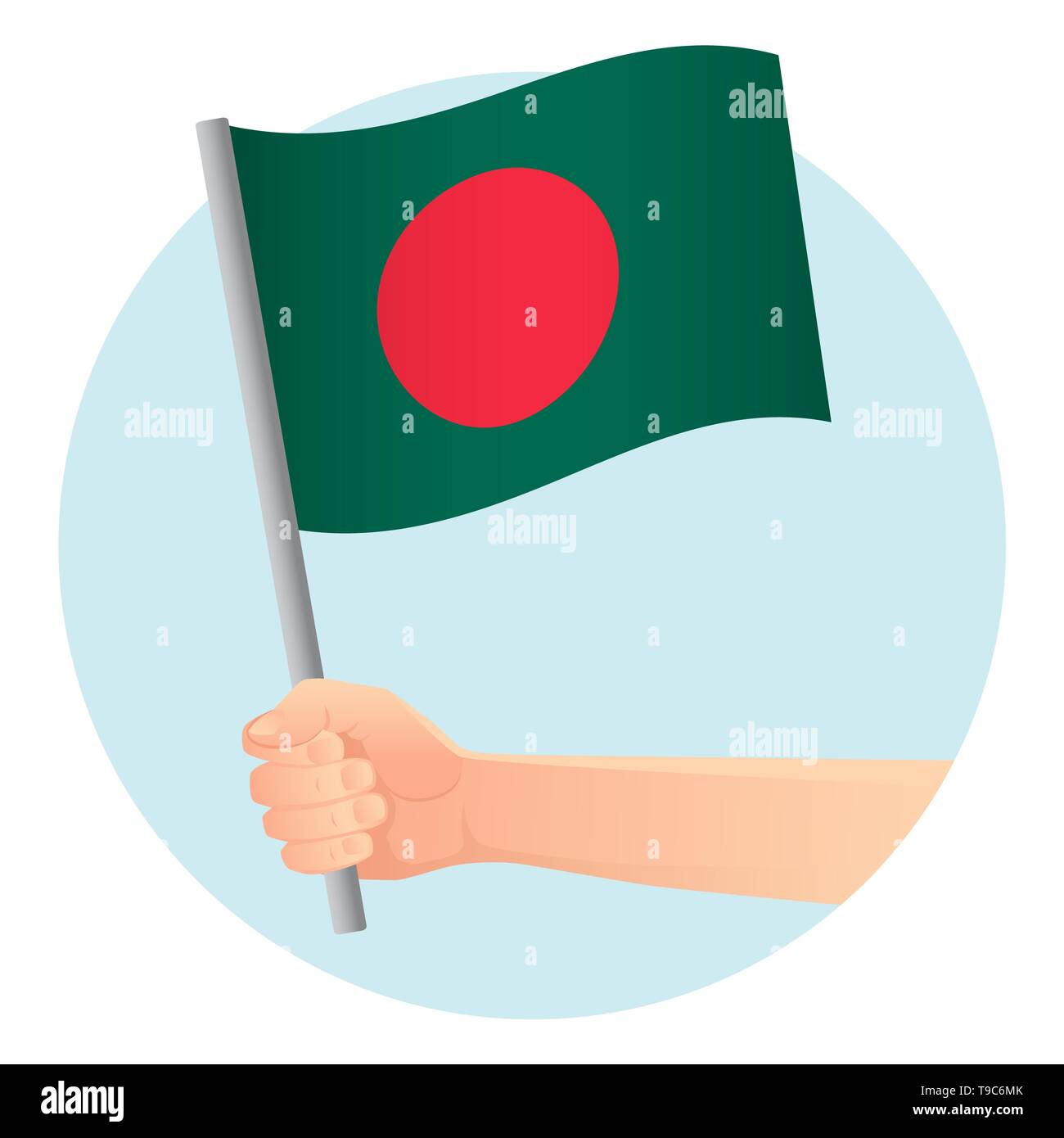 Bangladesh flag in hand. Patriotic background. National flag of ...