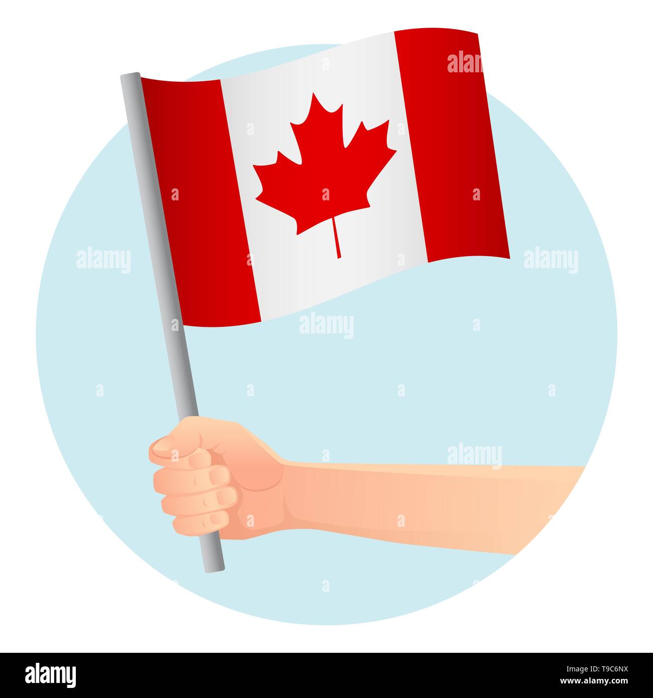 Canada flag in hand. Patriotic background. National flag of Canada ...