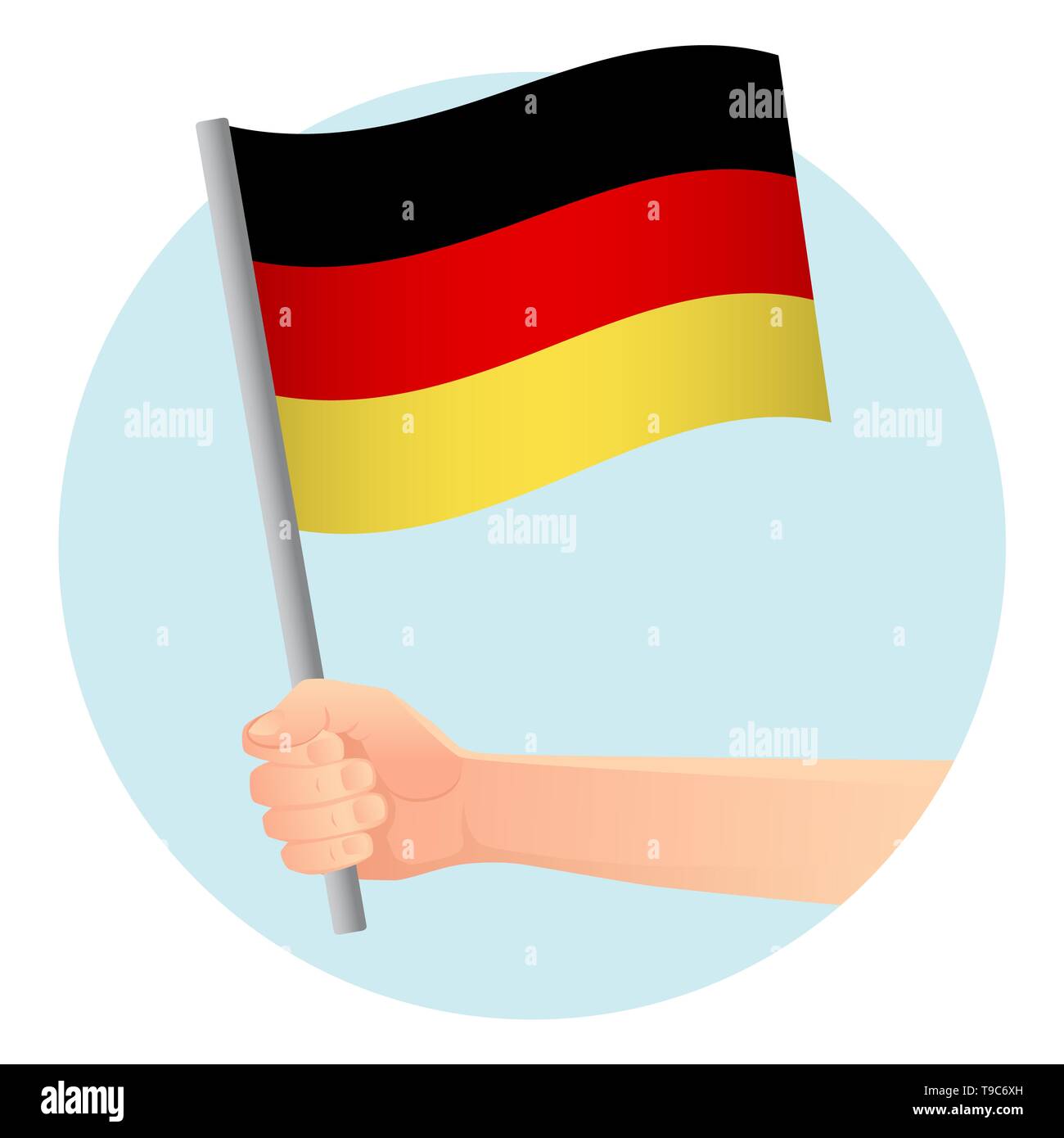 Germany flag in hand. Patriotic background. National flag of Germany ...