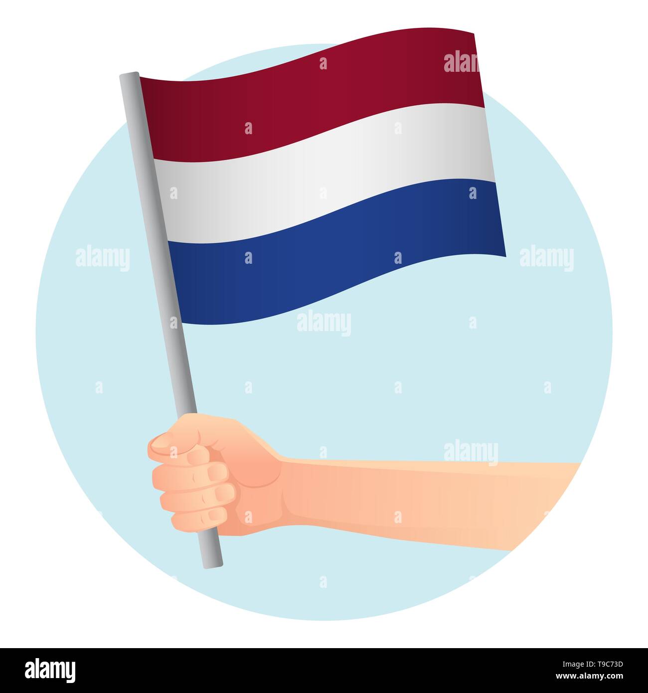 Netherlands flag in hand. Patriotic background. National flag of ...
