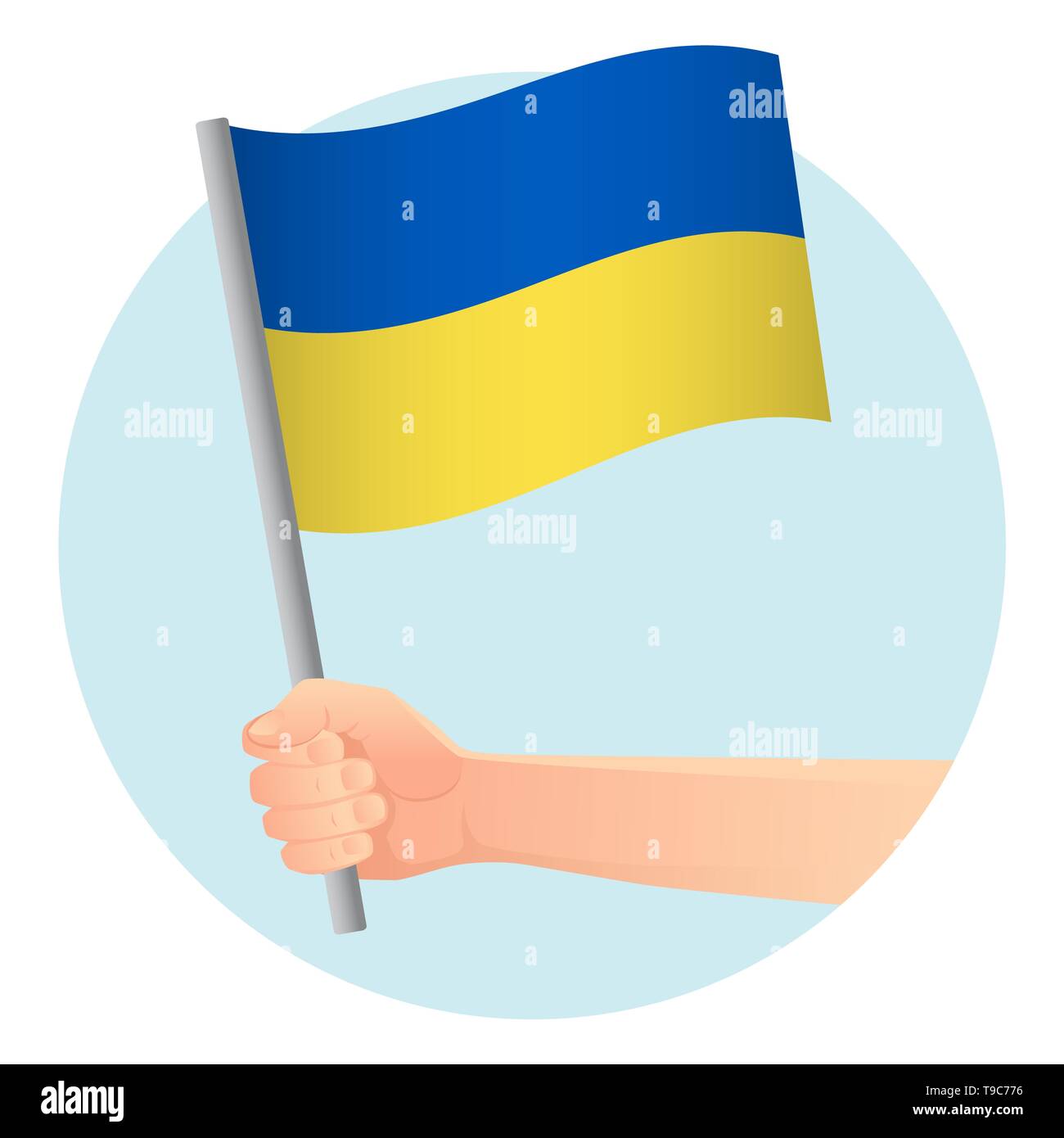 Ukraine flag in hand. Patriotic background. National flag of Ukraine ...