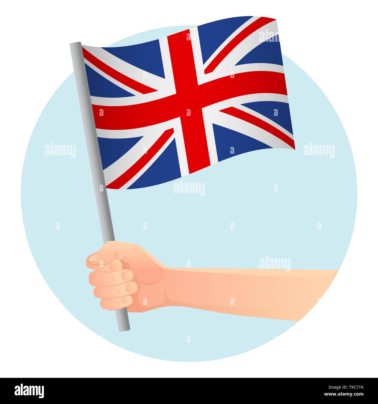 United Kingdom flag in hand. Patriotic background. National flag of ...