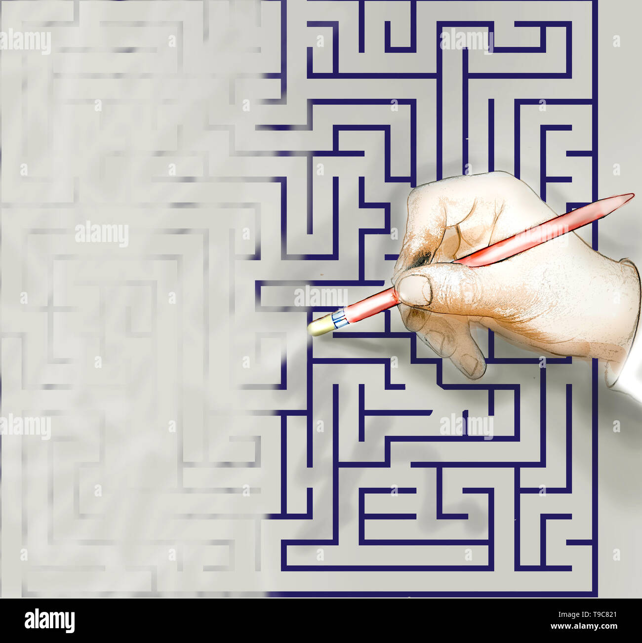 Solving a maze hi-res stock photography and images - Alamy