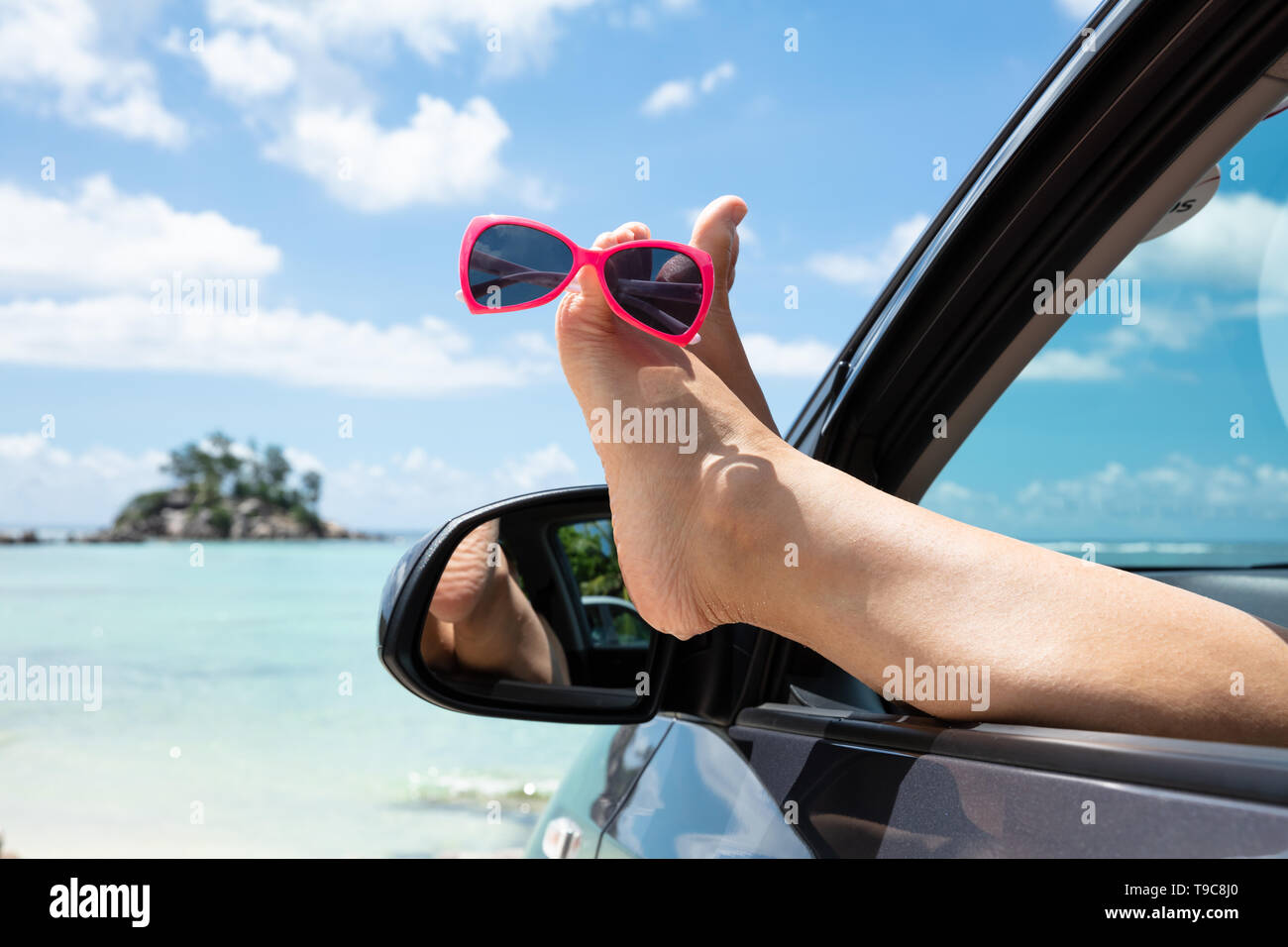 Feet out of car hi-res stock photography and images - Alamy