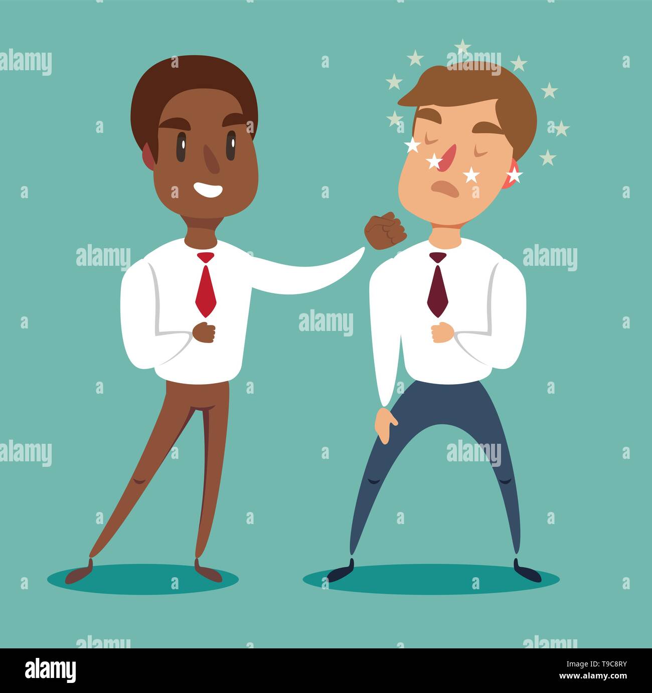 black african american businessman fighting against another businessman ...