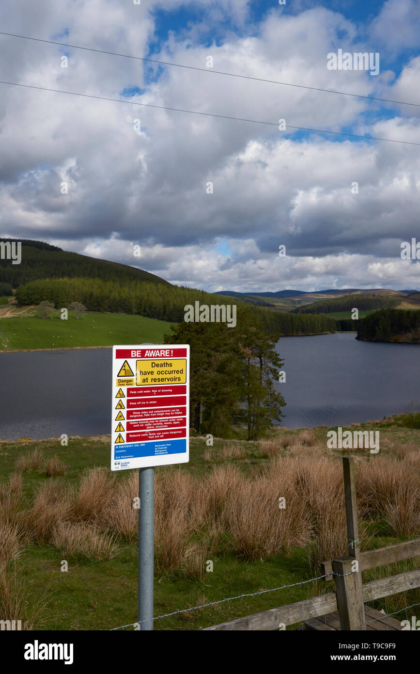A Be Aware warning Sign near to Backwater Reservoir, mentioning the ...