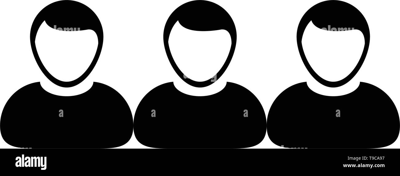 Customer icon vector male group of persons symbol avatar for business ...