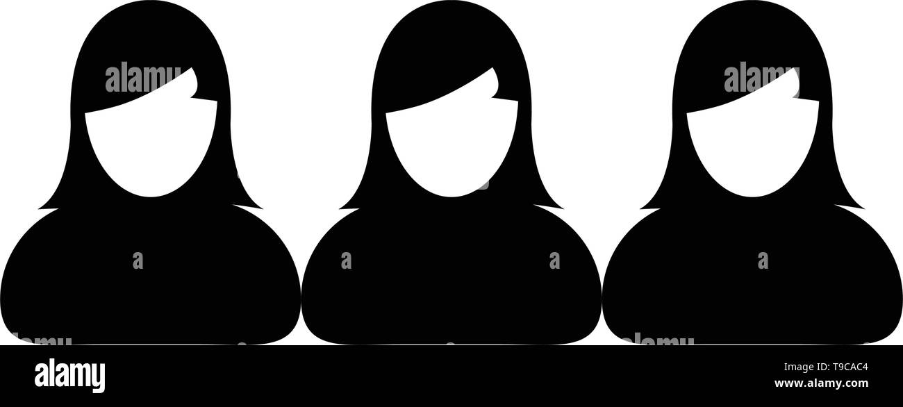 Client icon vector female group of persons symbol avatar for business ...