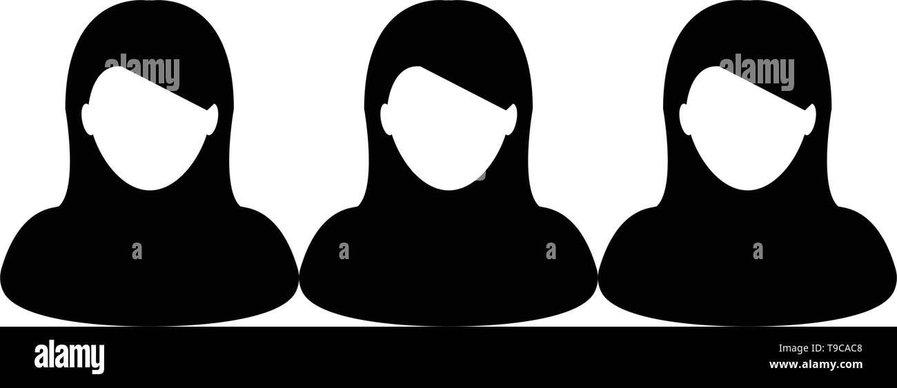 Management icon vector female group of persons symbol avatar for ...