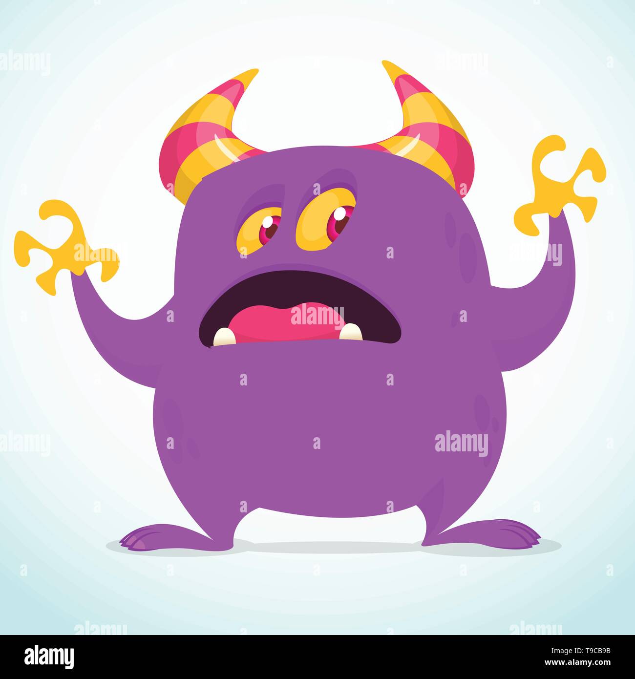 Scared cartoon monster. Vector illustration clipart Stock Vector Image ...