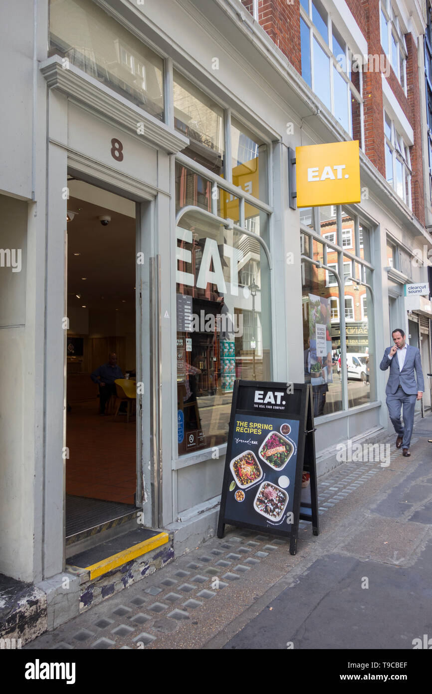 Exterior of Eat restaurant chain outlet in Soho, London, UK Stock Photo ...