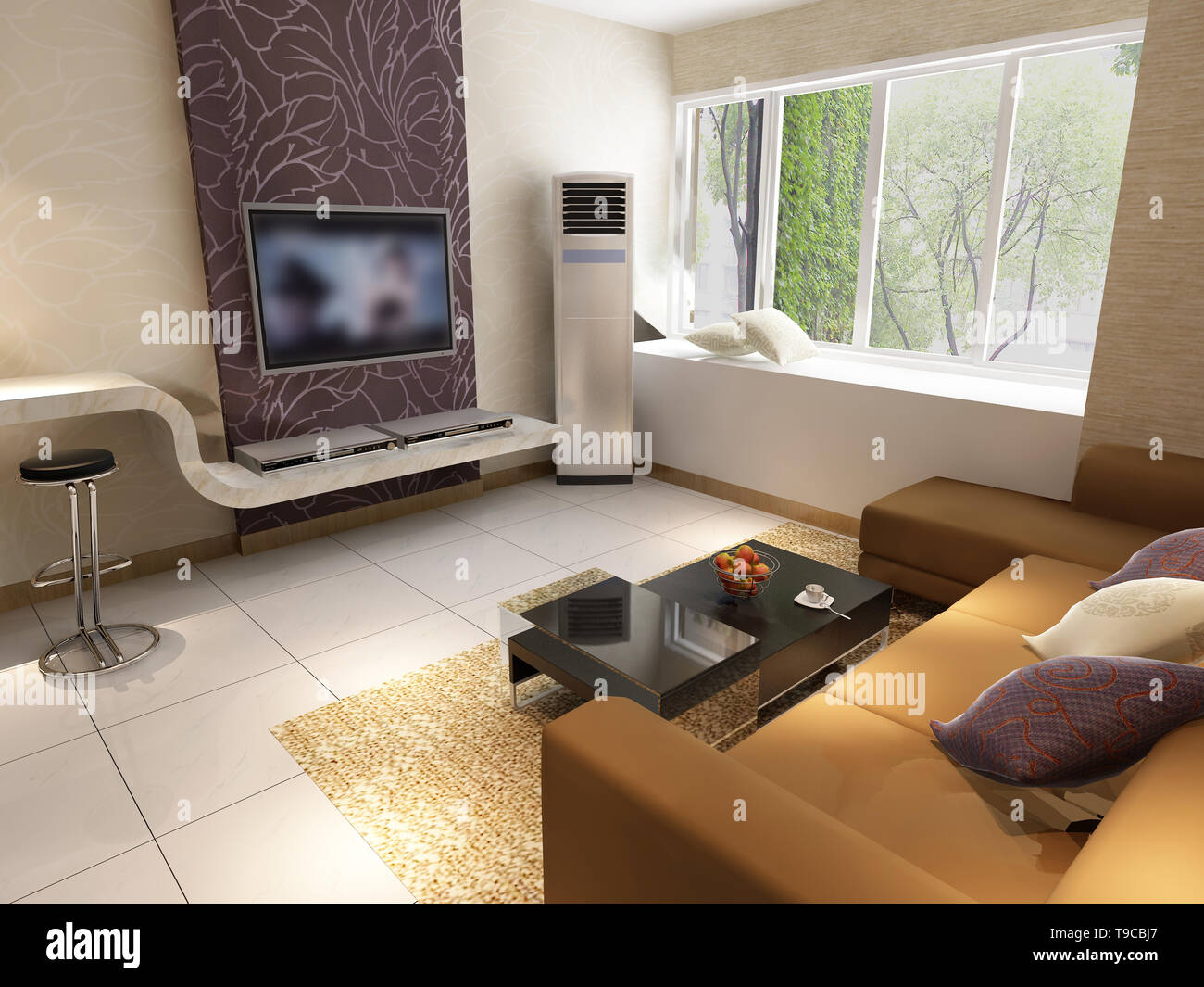 home interior 3d rendering Stock Photo - Alamy