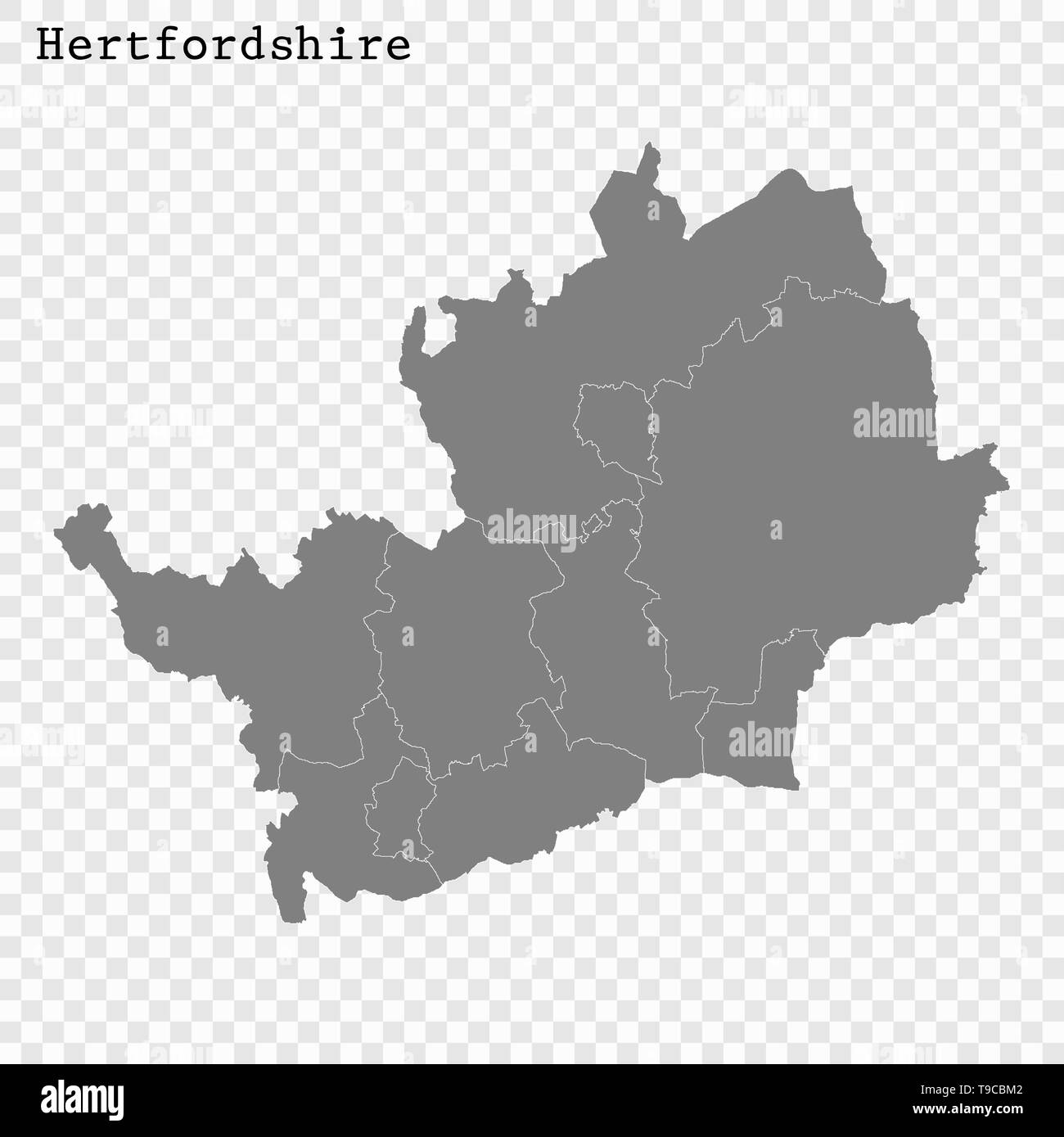 Hertfordshire map hi-res stock photography and images - Alamy