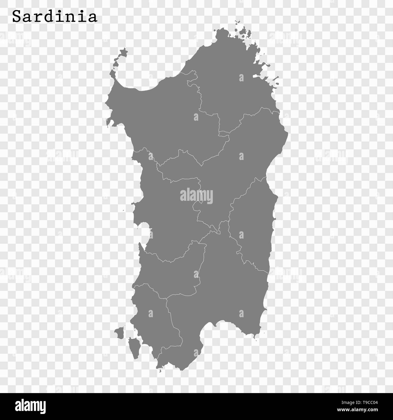 Sardinia map Black and White Stock Photos & Images - Alamy